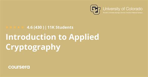 Introduction To Applied Cryptography Specialization 4 Courses Cu Coursera
