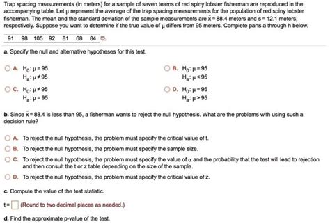 Solved Trap Spacing Measurements In Meters For A Sample Of Chegg