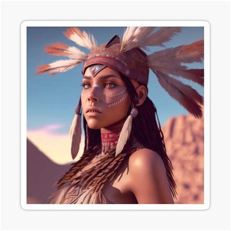 Native Warrior Girl Sticker For Sale By Ypedelang Redbubble