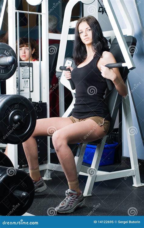 Girl In Fitness Center Stock Image Image Of Exercise 14122695