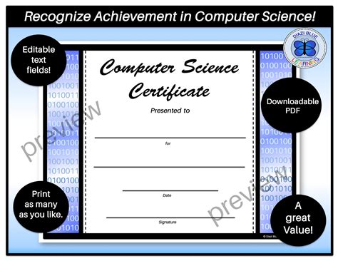 Computer Science Certificate Coding Award Coding Certificates Coding Achievement Programming