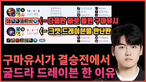 T1 구마유시 선수가 Lck 결승에서 굶드라 드레이븐을 한 이유 Youtube