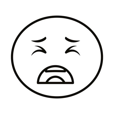 Crying Emoji Face Classic Line Style Icon 2718820 Vector Art At Vecteezy