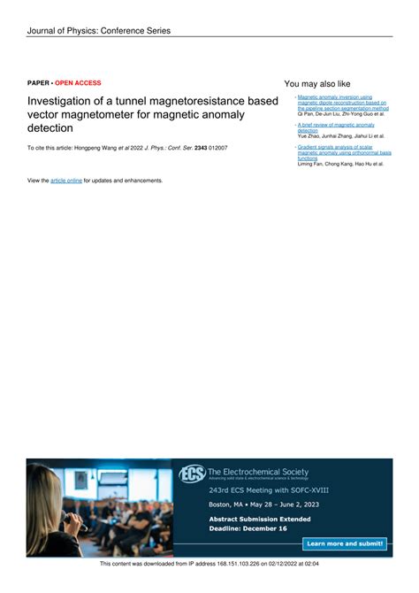 Pdf Investigation Of A Tunnel Magnetoresistance Based Vector Magnetometer For Magnetic Anomaly