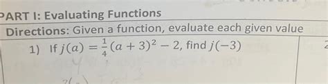 solved art i evaluating functions directions given a