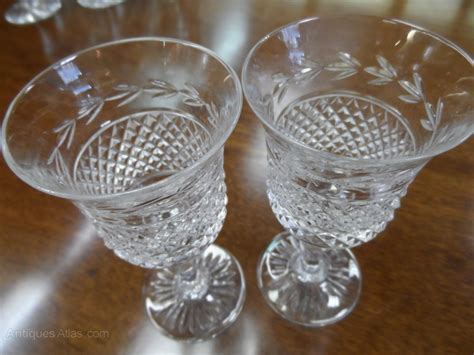 Antiques Atlas Pair Of Thistle Shaped Cut Glass Wine Glasses