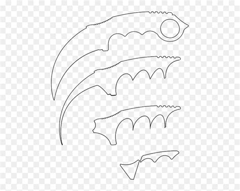 How To Make Paper Cs Go Karambit Knife Csgo Karambit Template HD Png Download Vhv