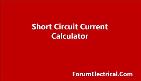 Short Circuit Current Calculator