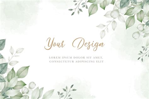 Premium Vector Beautiful Green Leaves Watercolor Background