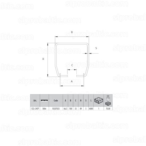 Comunello Cgs 245 Piccolo Profils L6000mm Cinkots Bīdāmiem