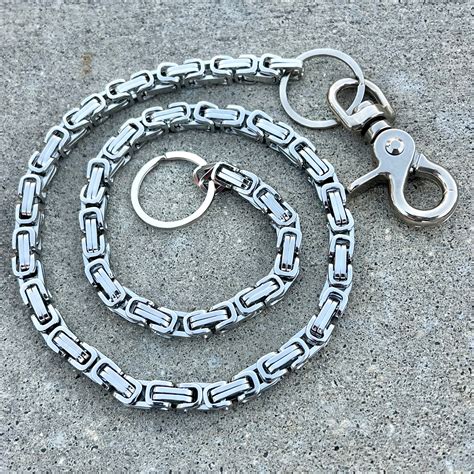 Daytona Silver Wallet Chain Deluxe 14 Inch Wide Wcd01