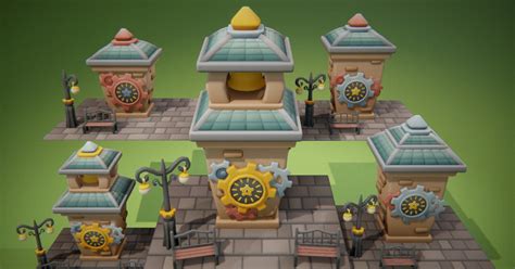 Clock Tower Building Level Up 5 Stages 3d Environments Unity