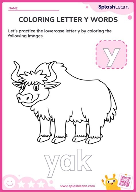 Coloring Letter Y Words Printable Ela Worksheet
