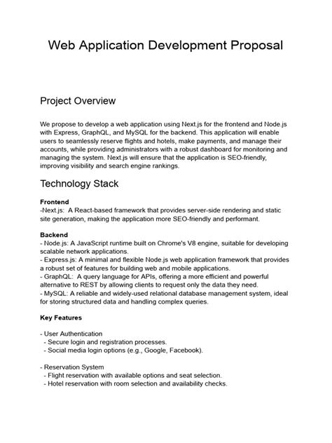 Web Application Development Proposal Pdf