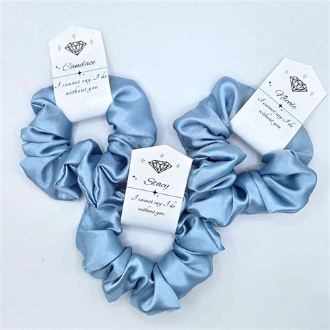 Personalized Dusty Blue Scrunchie Quality Custom Name Scrunchie