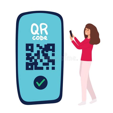 Banner Landidng Page Qr Code Scanning Icon In Smartphone Hand Holding Mobile Phone In Line