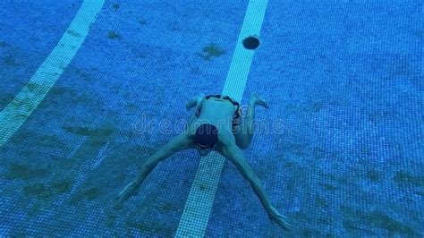 One Man Swimming In A Deep Pool Underwater Stock Video Video Of