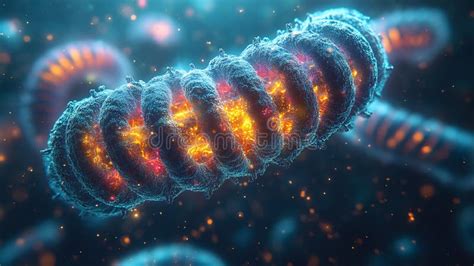 Mitochondrial Dna Replication In Eukaryotic Cells With Its Circular Genome Stock Illustration