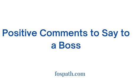 Good Things To Write About Your Boss