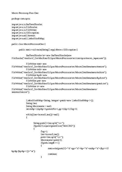 Spos Exp 2 Macro Processop Pass One Package Com Import