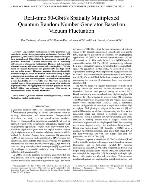 Pdf Real Time 50 Gbits Spatially Multiplexed Quantum Random Number