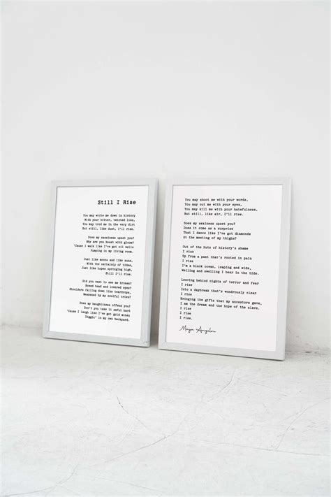 Maya Angelou Poem Print Still I Rise Set Of 2 Self Respect And