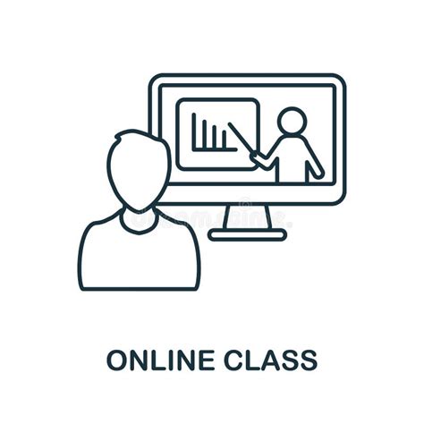 Online Class Icon Line Element From Internet Technology Collection