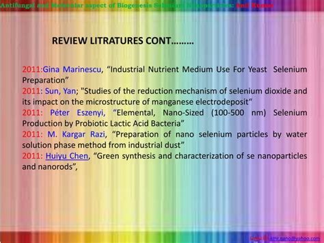 Anil Kumar Pptantifungal And Molecular Aspects Of Selenium Np Pptx