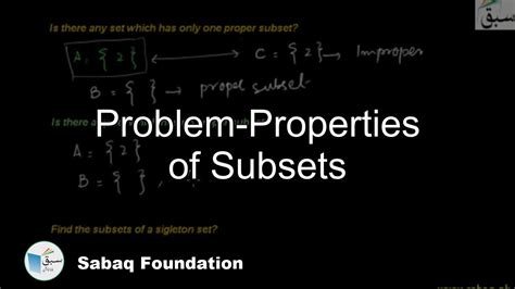 problem properties of subsets math lecture sabaq pk youtube