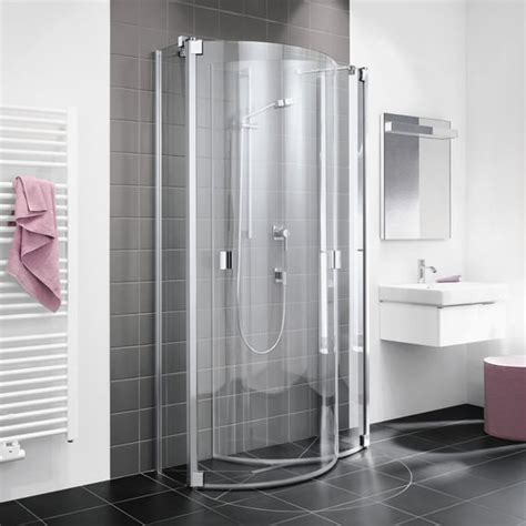 Kermi Raya D Shaped Shower Enclosure Hinged Doors With Fixed Panels