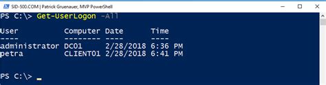 Powershell Get All Logged On Users Per Computeroudomain Get
