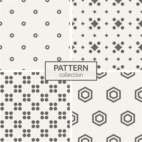 Set Of Four Seamless Patterns Stock Vector Illustration Of Modern Interior 159316553