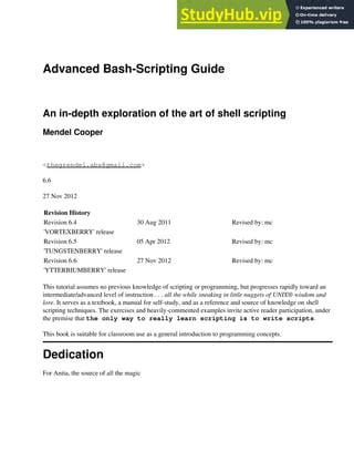 Advanced Bash Scripting Guide An In Depth Exploration Of The Art Of Shell Scripting Pdf