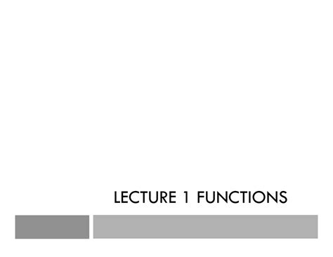 LEC 01 Math LECTURE 1 FUNCTIONS Objectives Functions Graphs Inverse