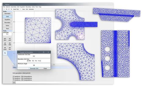 unstructured matlab 2d mesh and grid generation using triangle by precise simulation