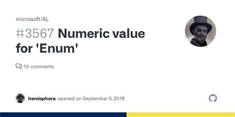 Numeric Value For Enum Issue 3567 Microsoft AL GitHub