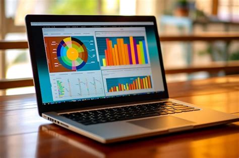 Premium Ai Image Laptop Displaying Analytical Data Generative Ai