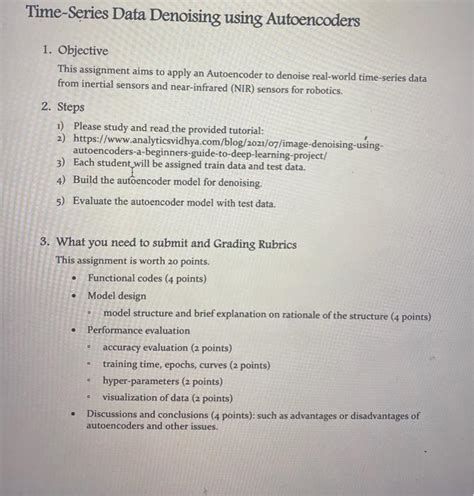 Time Series Data Denoising Using Autoencoders 1