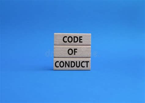 Code Of Conduct Symbol Wooden Blocks With Words Code Of Conduct