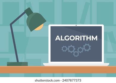 Algorithm Concept Laptop Gears On Screen Stock Vector Royalty Free