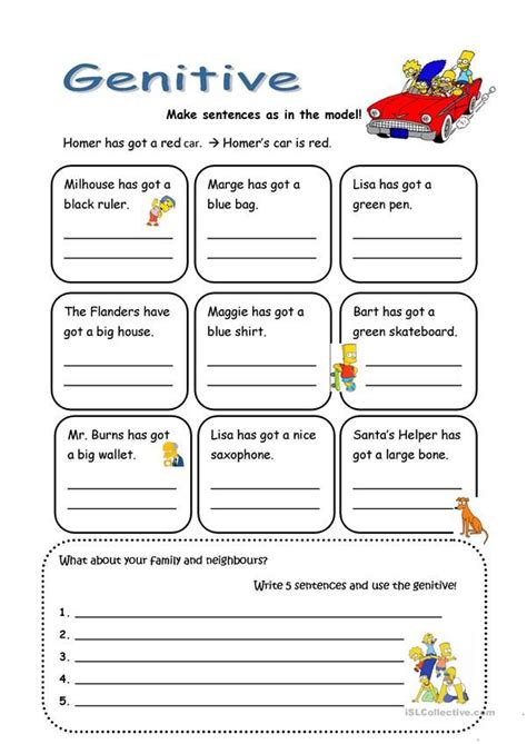 Genitive Case Worksheet Possessive Pronouns Practice