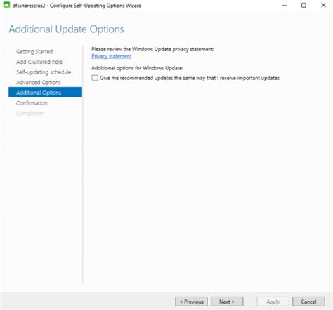 Setting Up Cluster Aware Updates On Server 2016 With Pre Staged Object