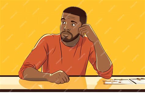 Premium Vector Adult Man Thinking At Table