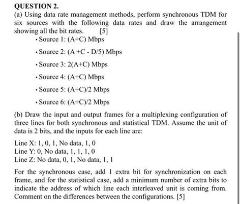 solved question 2 a using data rate management methods