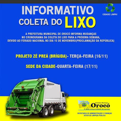 AtenÇÃo Mudança No Cronograma Da Coleta De Lixo Prefeitura