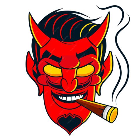 Premium Vector Rockabilly Devil Tattoo Vector Illustration In Full