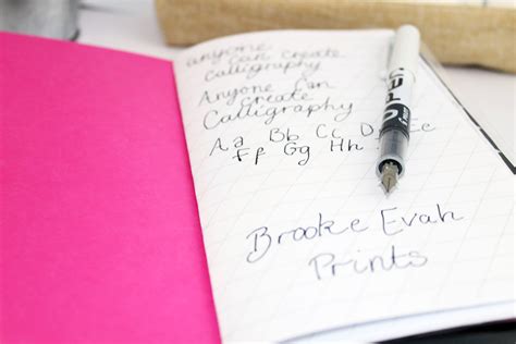 Calligraphy Notebook Hand Lettering Calligraphy Worksheet Etsy