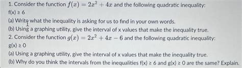solved 1 consider the function f x 2x2 4x and the