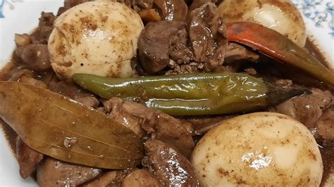 Adobong Atay Ng Manok With Boiled Egg Chicken Liver With Boiled Egg