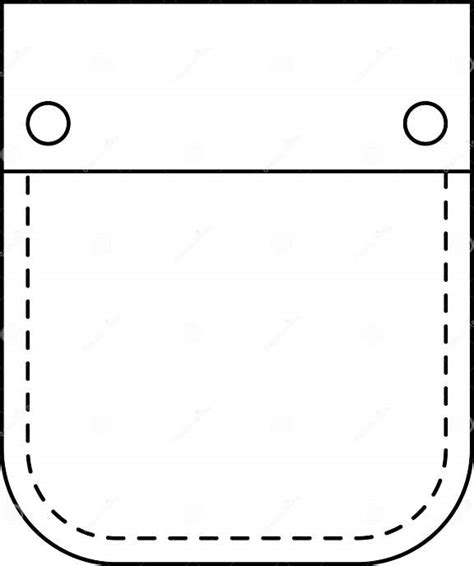 Patch Pocket Icon For Clothing Isolated Line Vector Illustration Stock
